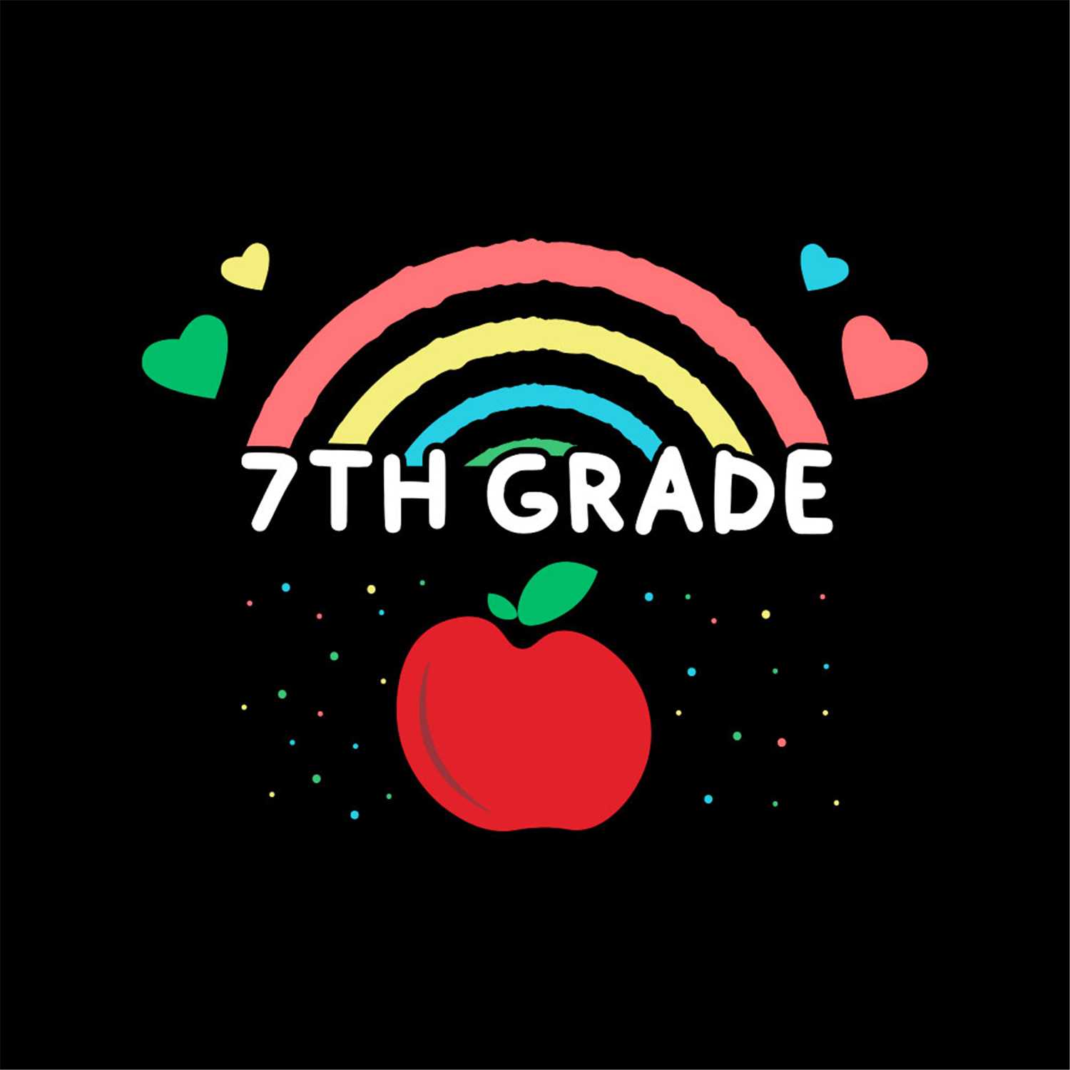 7th Grade Red Apple Back To School SVG PNG | Inspire Uplift