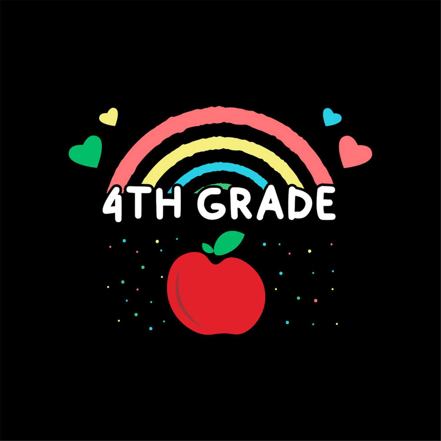 4th Grade Rainbow Welcome Back To School SVG PNG | Inspire Uplift