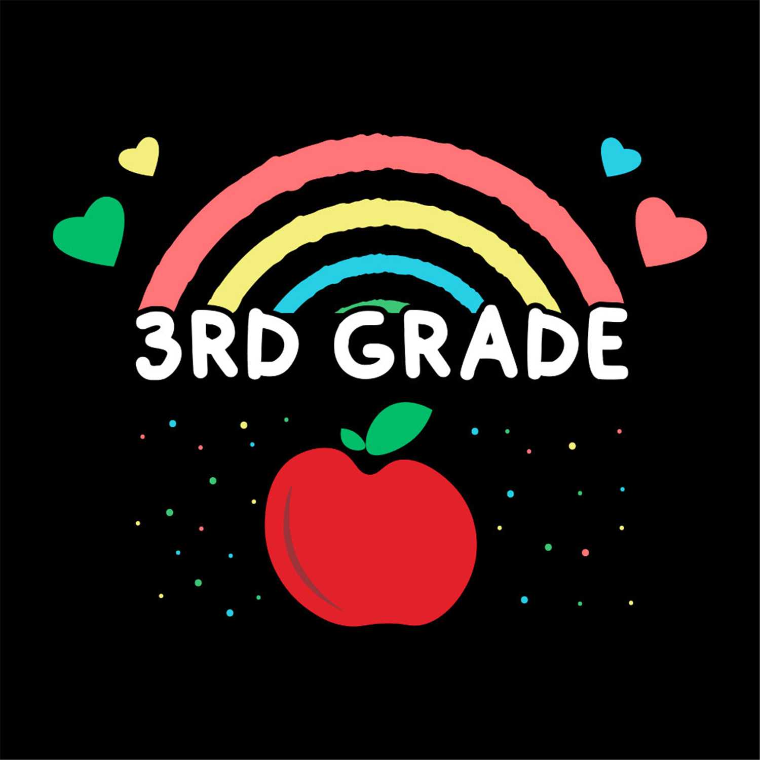 3rd Grade Rainbow Welcome Back To School SVG PNG | Inspire Uplift