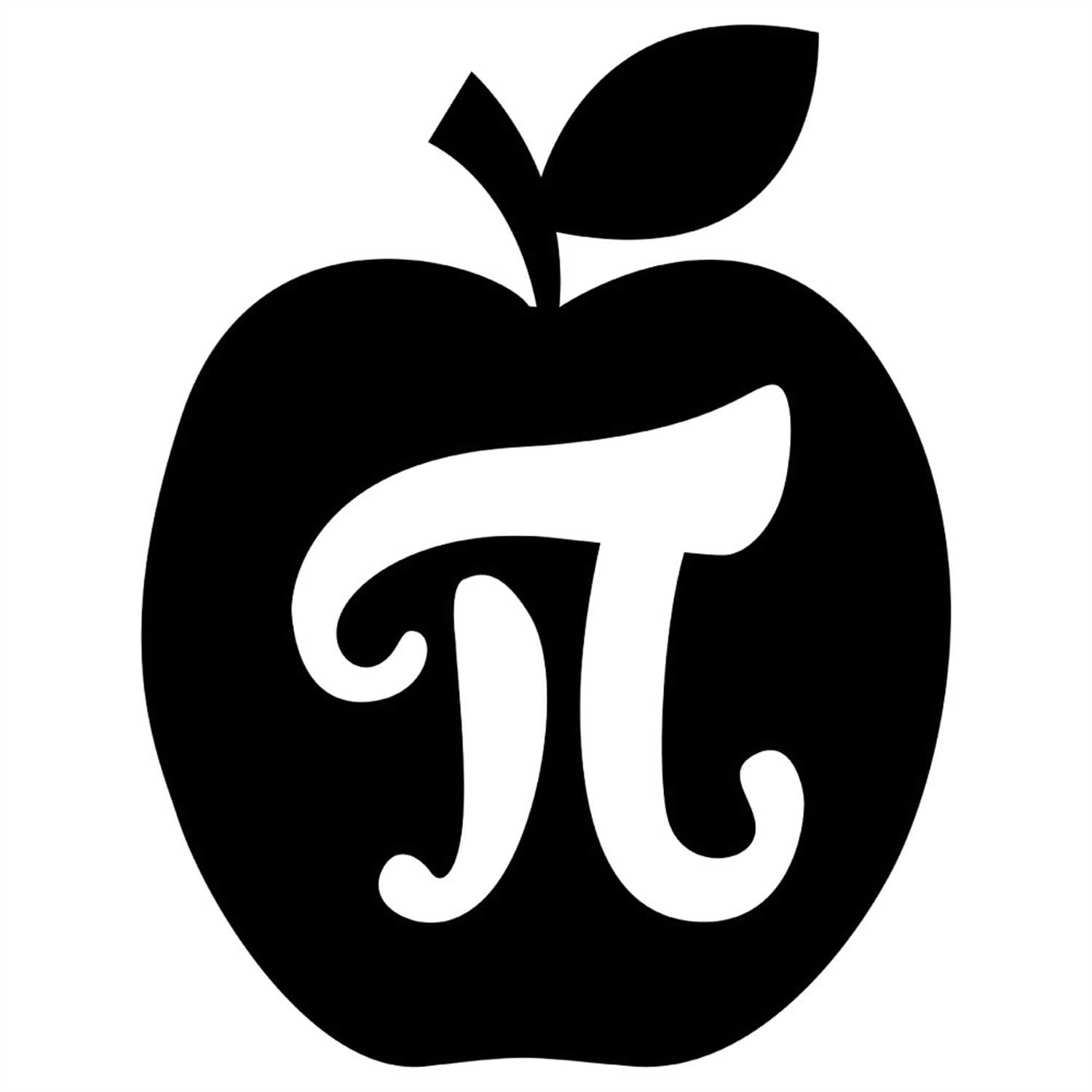White Pi In Black Apple SVG Silhouette | Inspire Uplift
