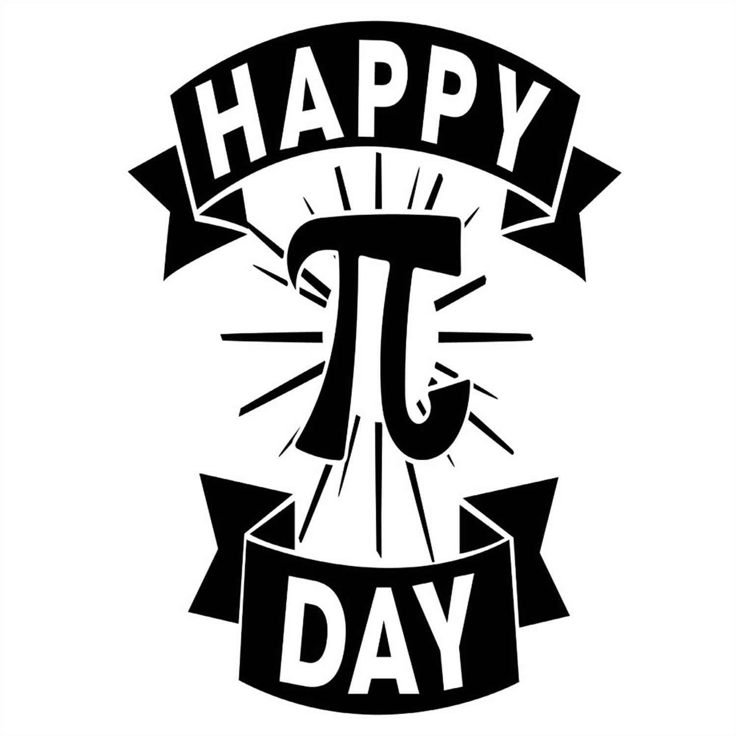 Happy Pi Day Couple Black Banner SVG Silhouette | Inspire Uplift
