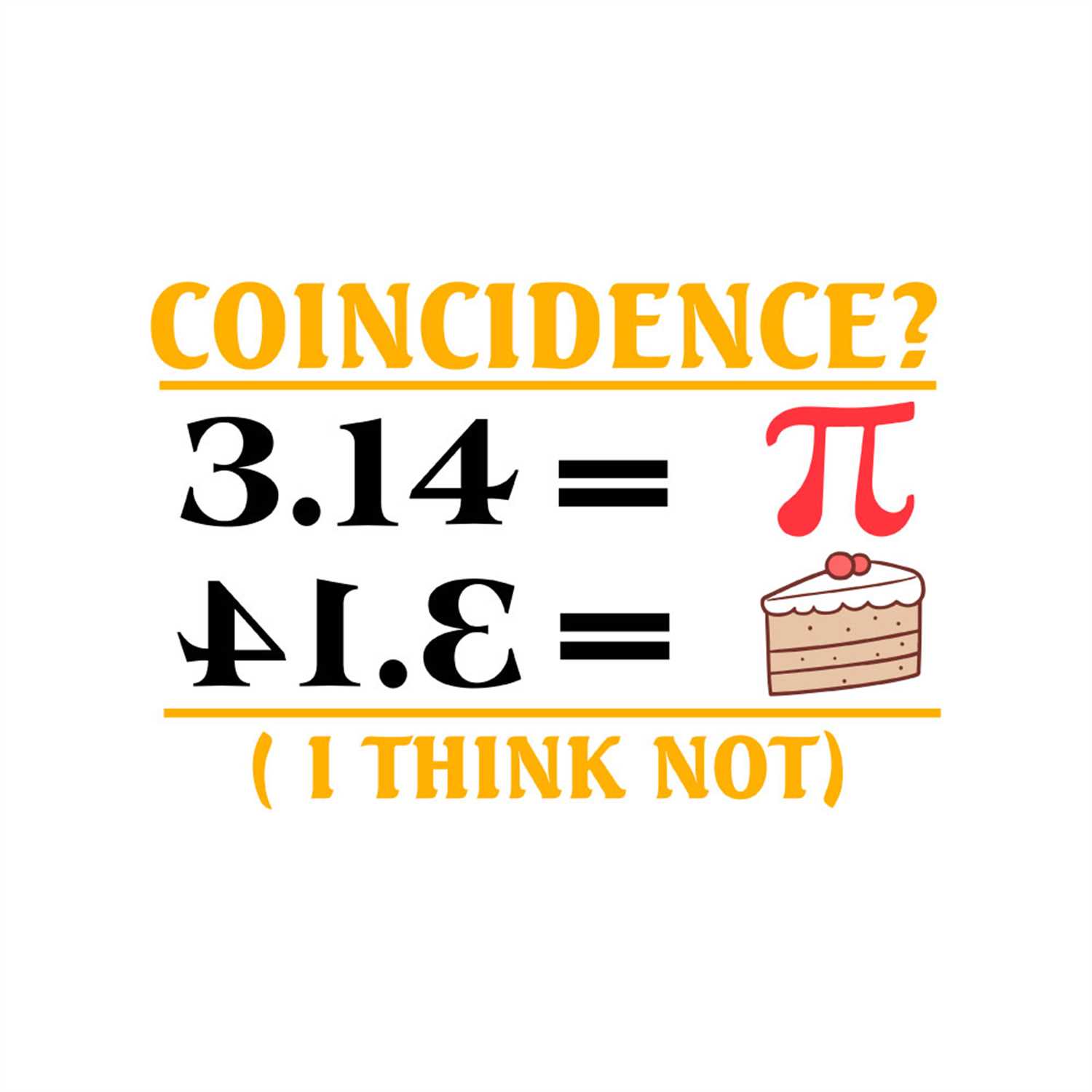 Coincidence Pi3.14 Pie 41.3 I Think Not SVG PNG | Inspire Uplift