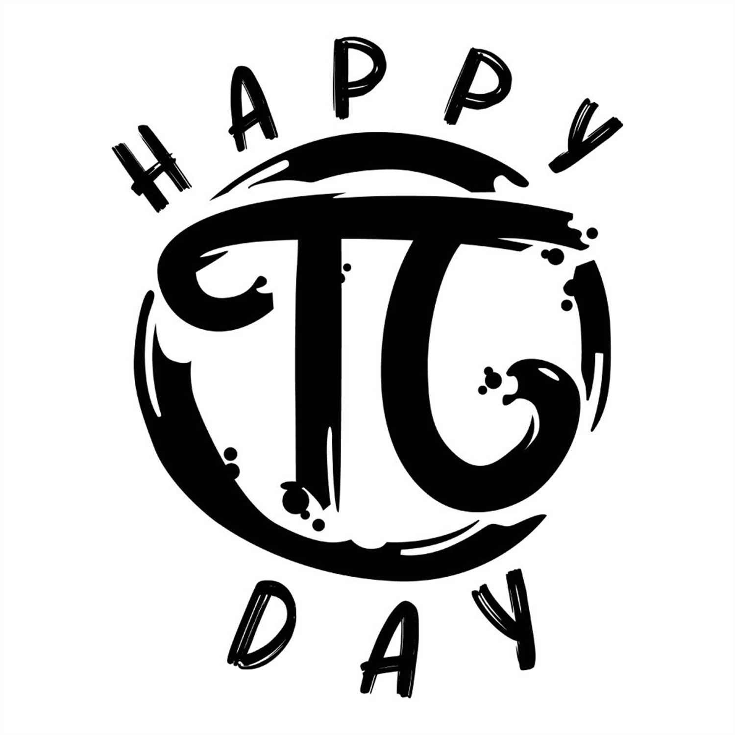 Happy Pi Day Pi Symbol Stylized SVG Silhouette | Inspire Uplift