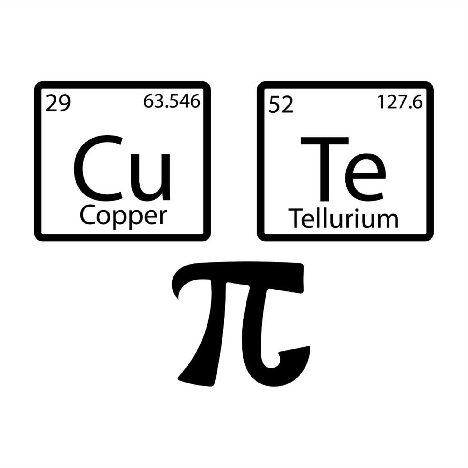 Cute Pi Copper Tellurirm SVG Silhouette | Inspire Uplift