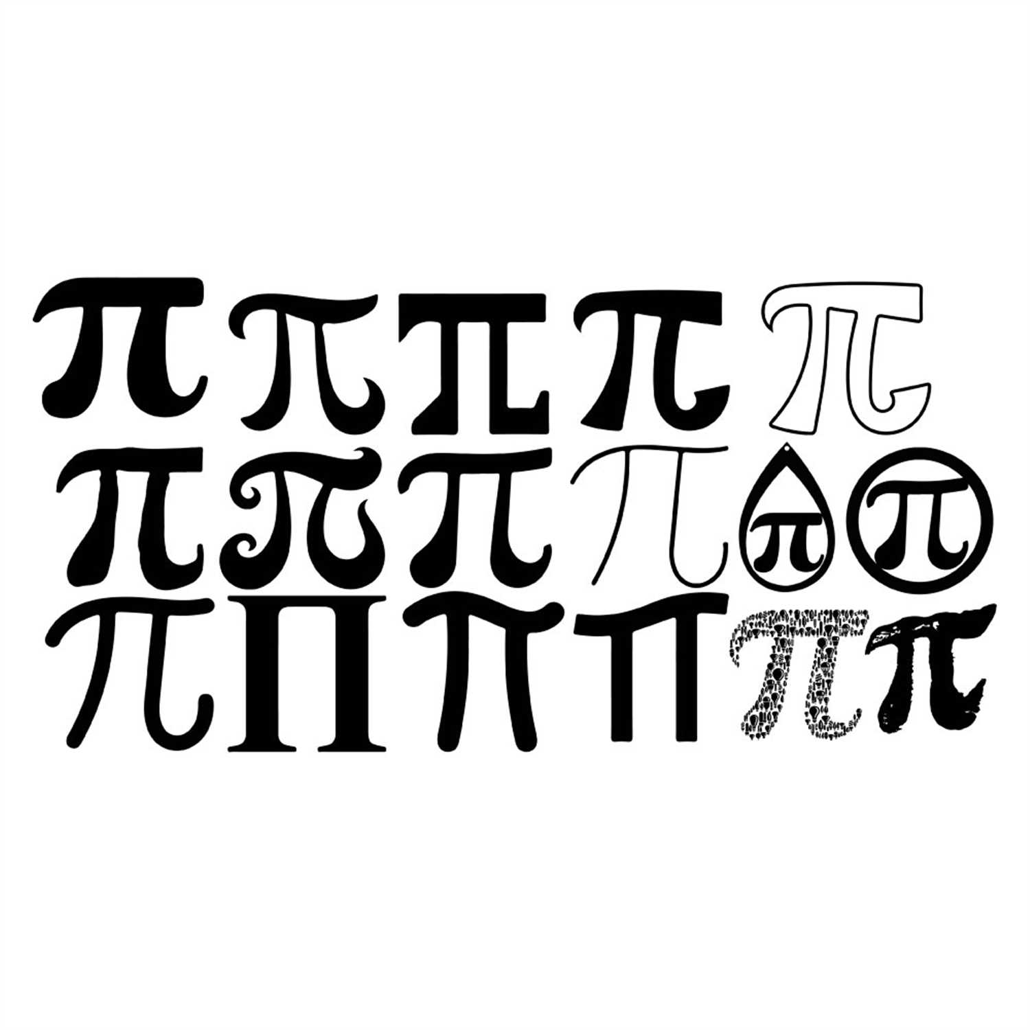 Different Pi Symbols SVG Silhouette | Inspire Uplift