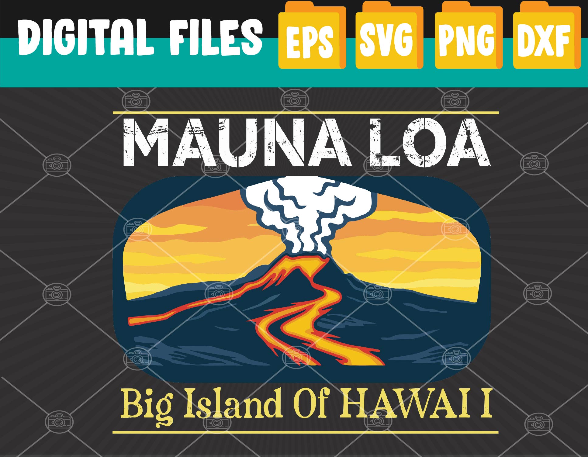 Mauna Loa Big Island of Hawaii Volcano Eruption Svg, Eps, Pn | Inspire ...