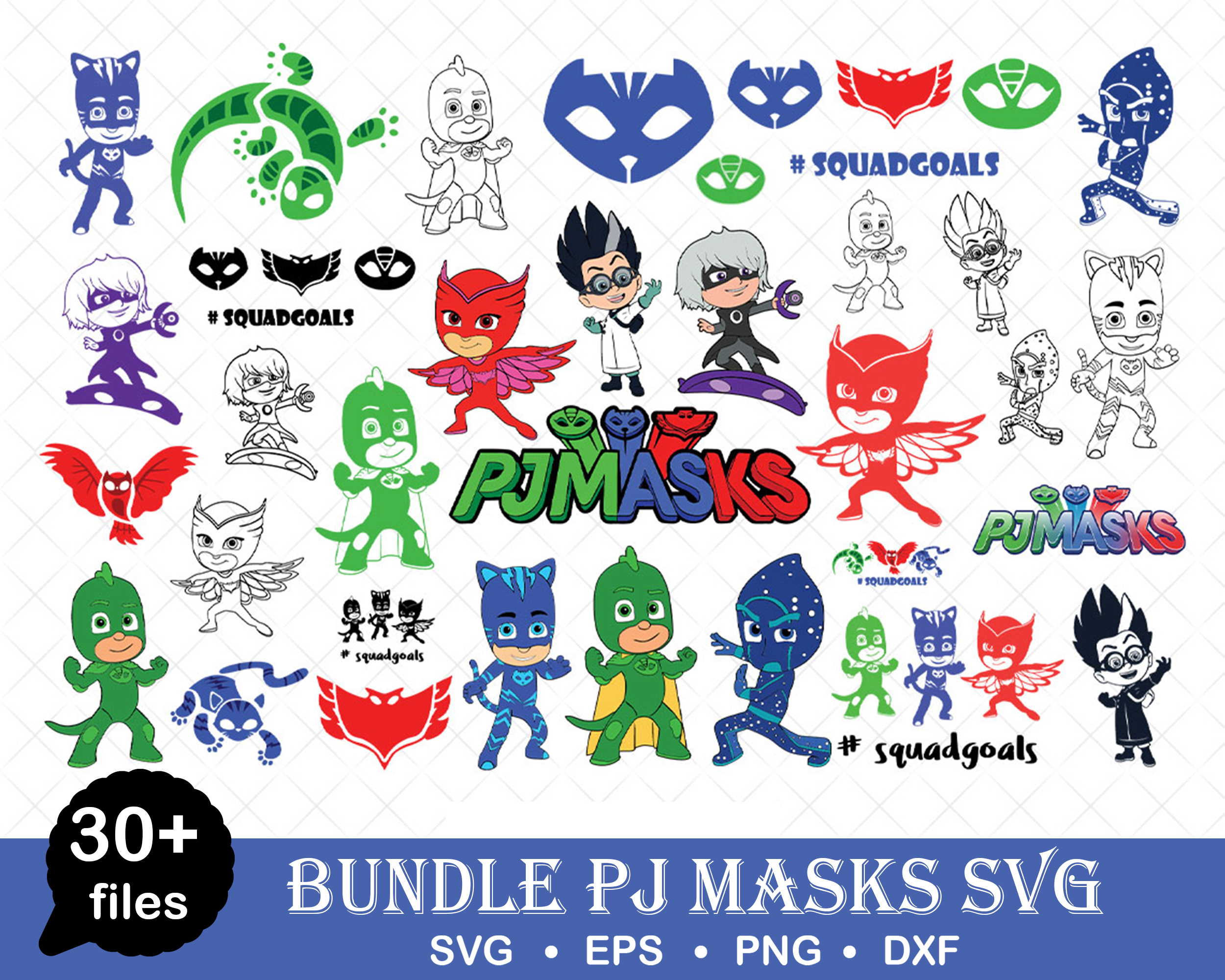 PJ Masks Svg Bundle, PJ Masks Svg, PJ Masks Vector, PJ Mas | Inspire Uplift