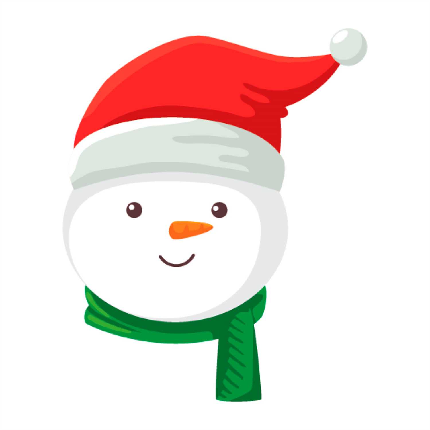 Cute Snowman Wearing Santa Hat SVG PNG | Inspire Uplift