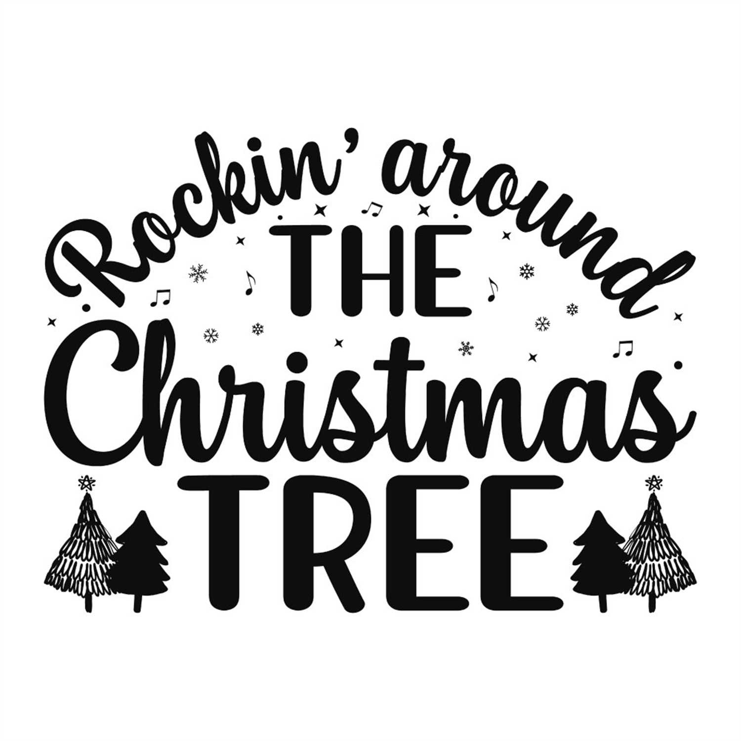 Rockin' Around Christmas Tree Silhouette SVG, Christmas Tree | Inspire ...