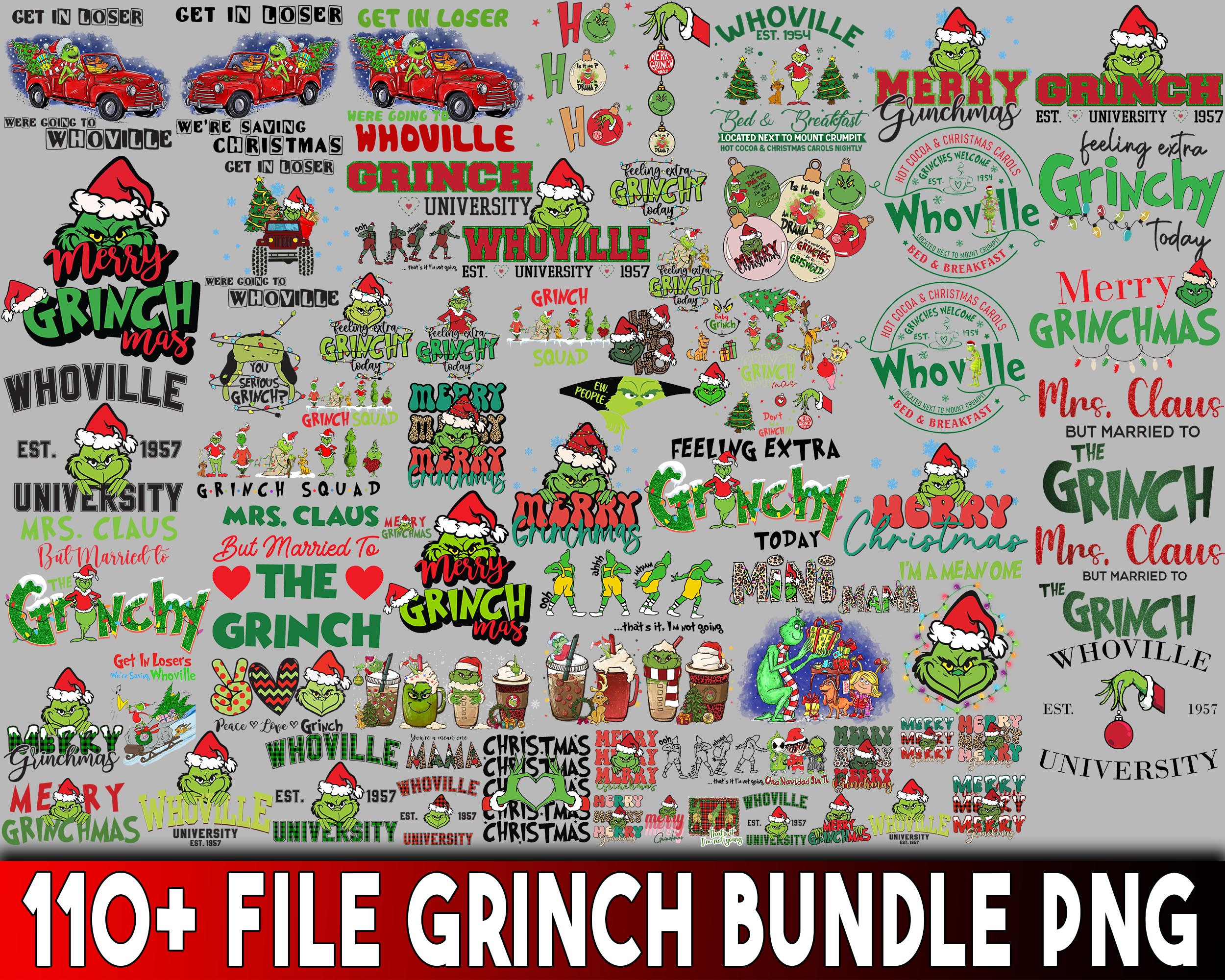 110 file Grinch bundle PNG , Mega bundle Grinch Christmas PN | Inspire ...