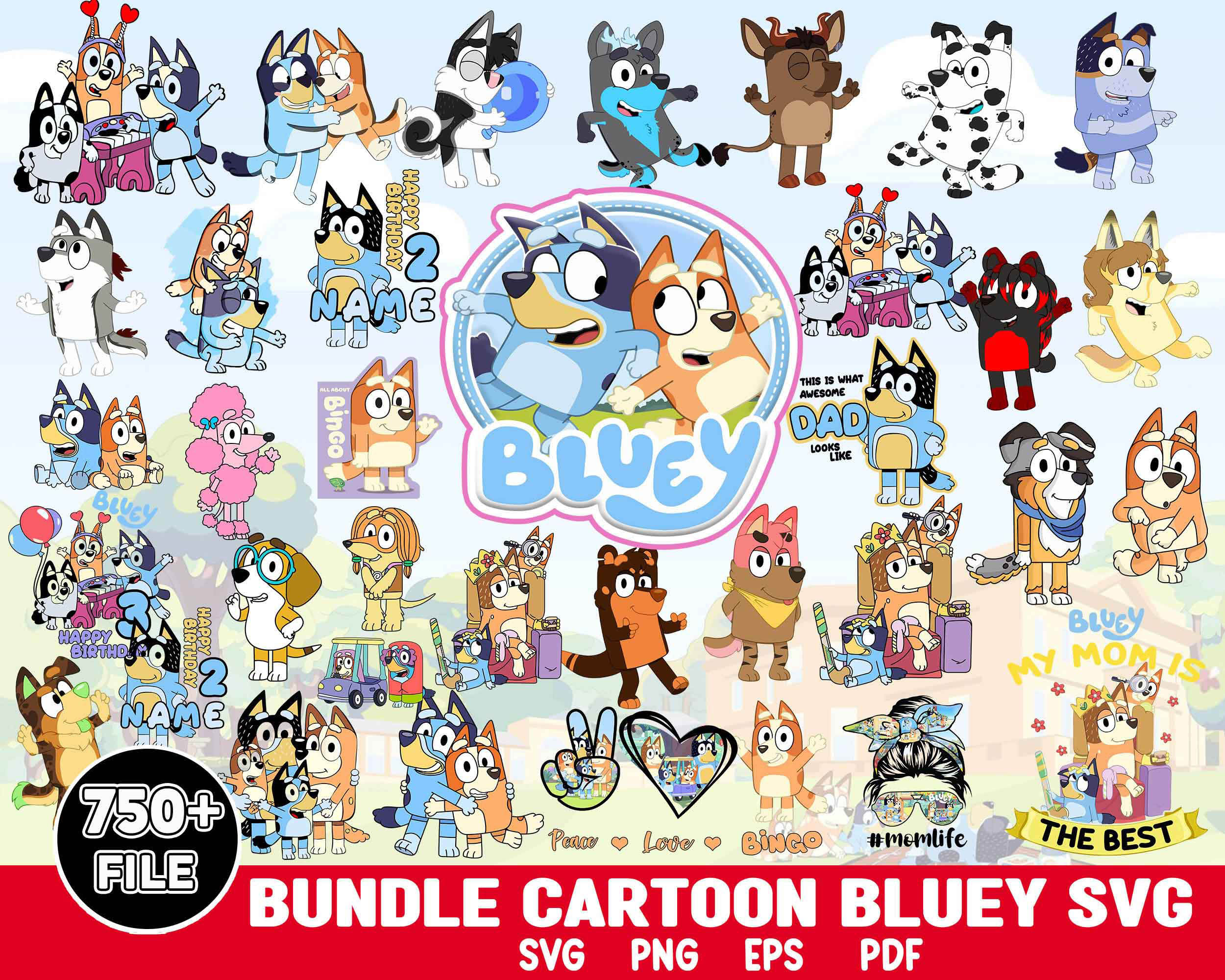 Bluey svg, Bluey vector, bluey alphabeth, bluey cutfile, blu - Inspire ...
