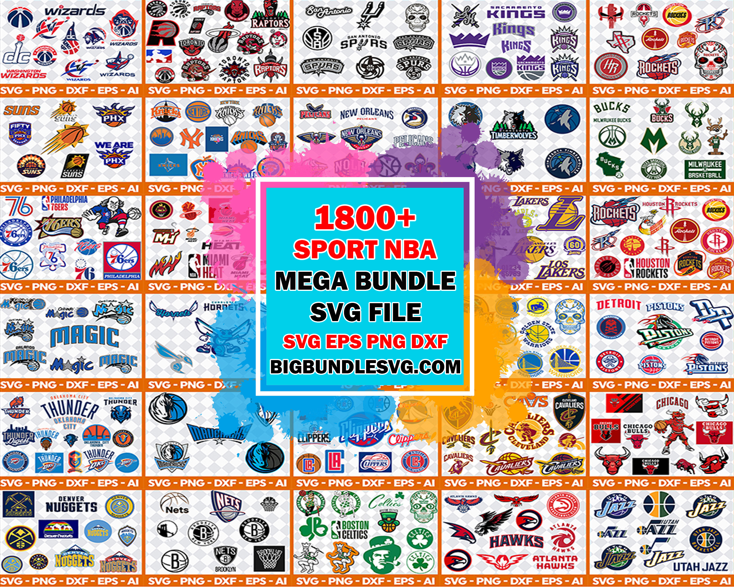 NBA SVG Bundle 1800 file NBA SVG, EPS, PNG, DXF for Cricut, | Inspire ...