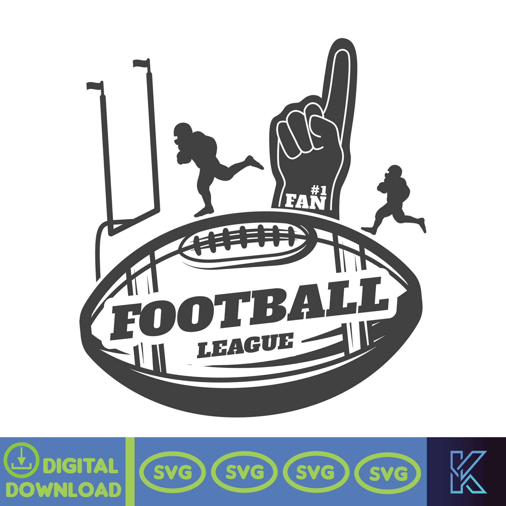 Football Svg, Football Svg, Football Png, Football Clipart, | Inspire ...