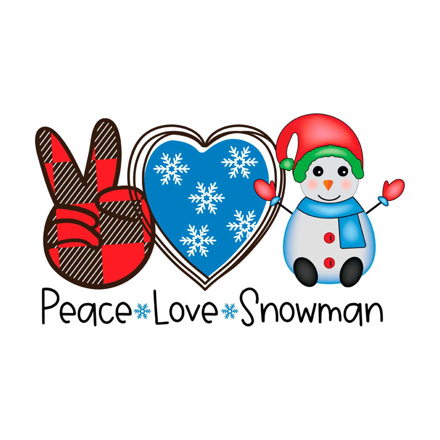 Peace love snowman PNG sublimation | Inspire Uplift