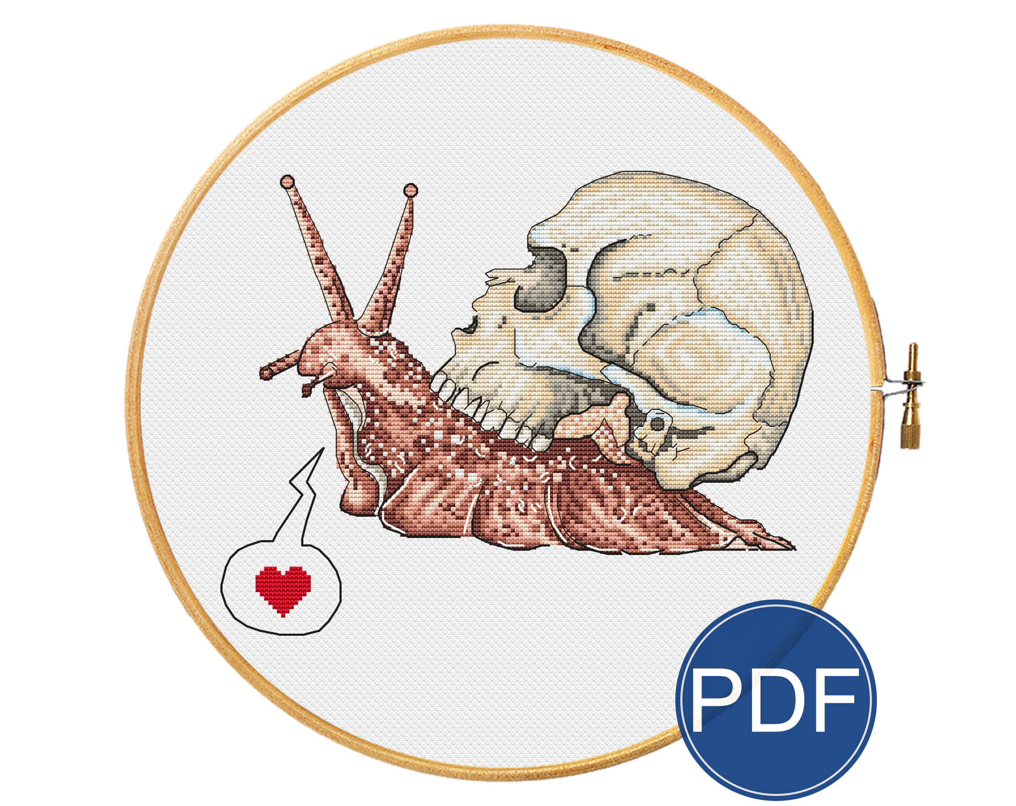 Snail cross stitch pattern | Inspire Uplift