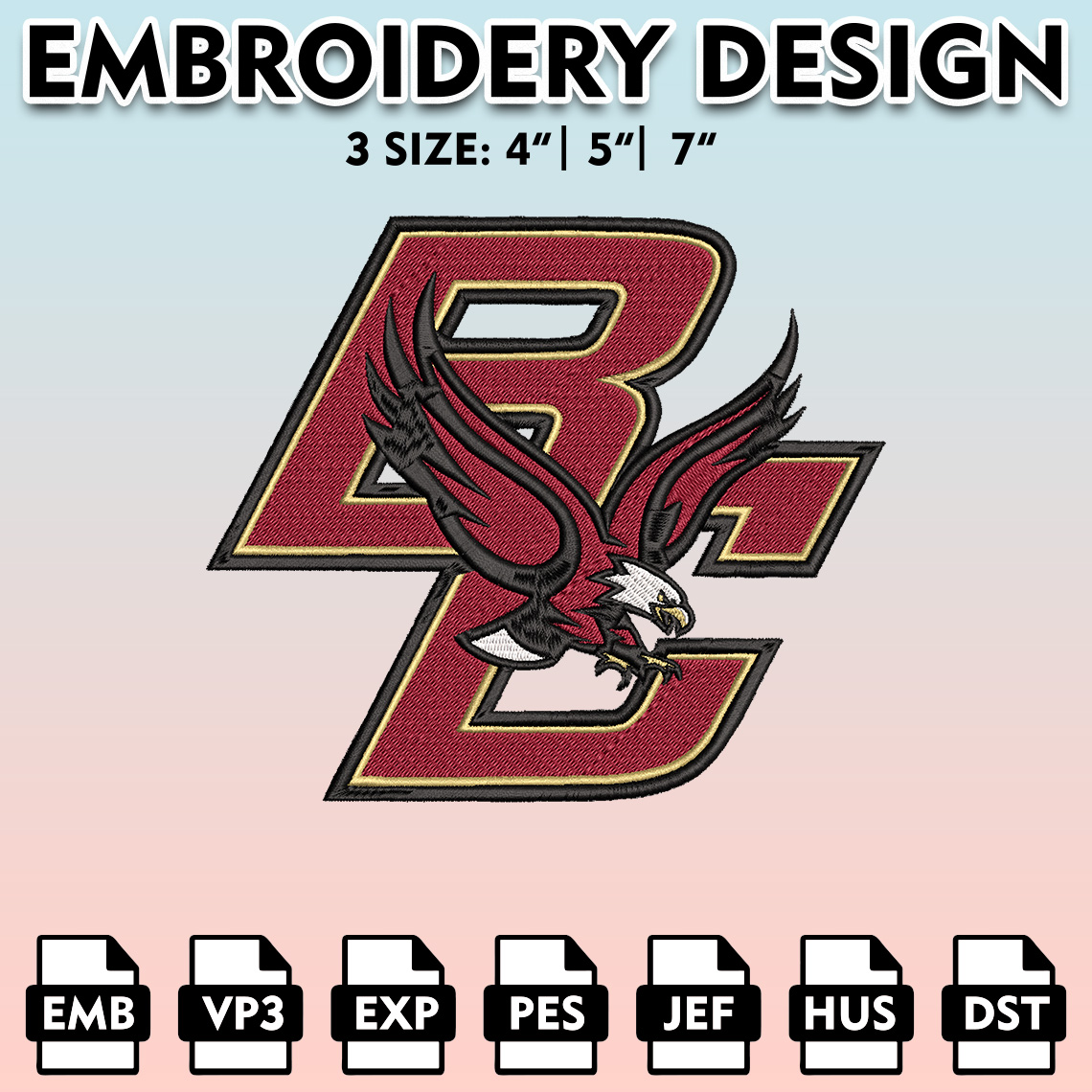 NCAA Logo Embroidery Designs, NCAA Eagles, Boston College Ea | Inspire ...