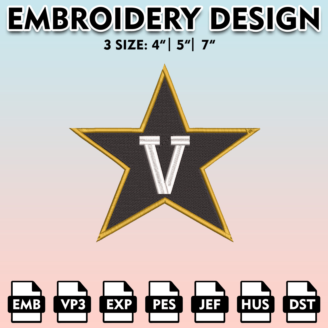NCAA Logo Embroidery Designs, NCAA Commodores, Vanderbilt Co - Inspire ...