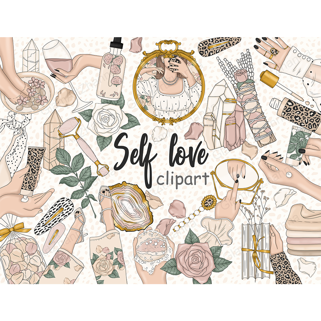 Self Love Clipart | Relaxing Illustrations - Inspire Uplift