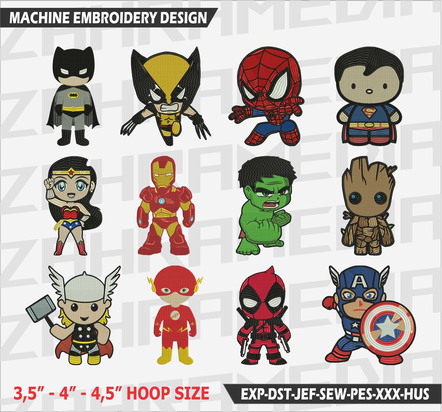 Superhero Bundle , Machine Embroidery Design, Files, INSTANT | Inspire ...