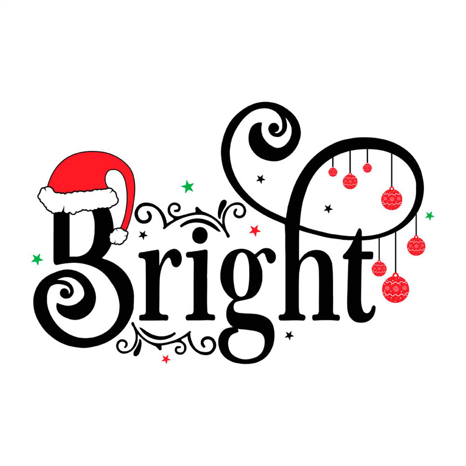Bright Christmas SVG PNG, Santa hat SVG, Bright SVG | Inspire Uplift