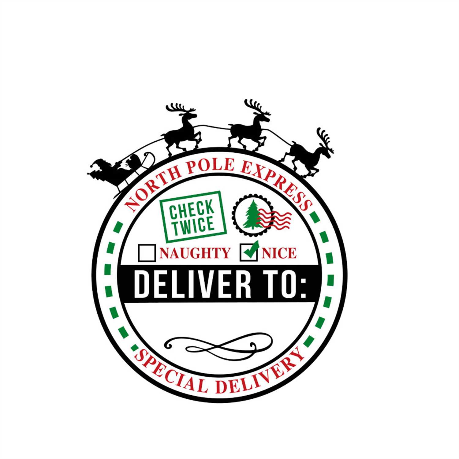 Logo Christmas north pole express special delivery SVG PNG | Inspire Uplift