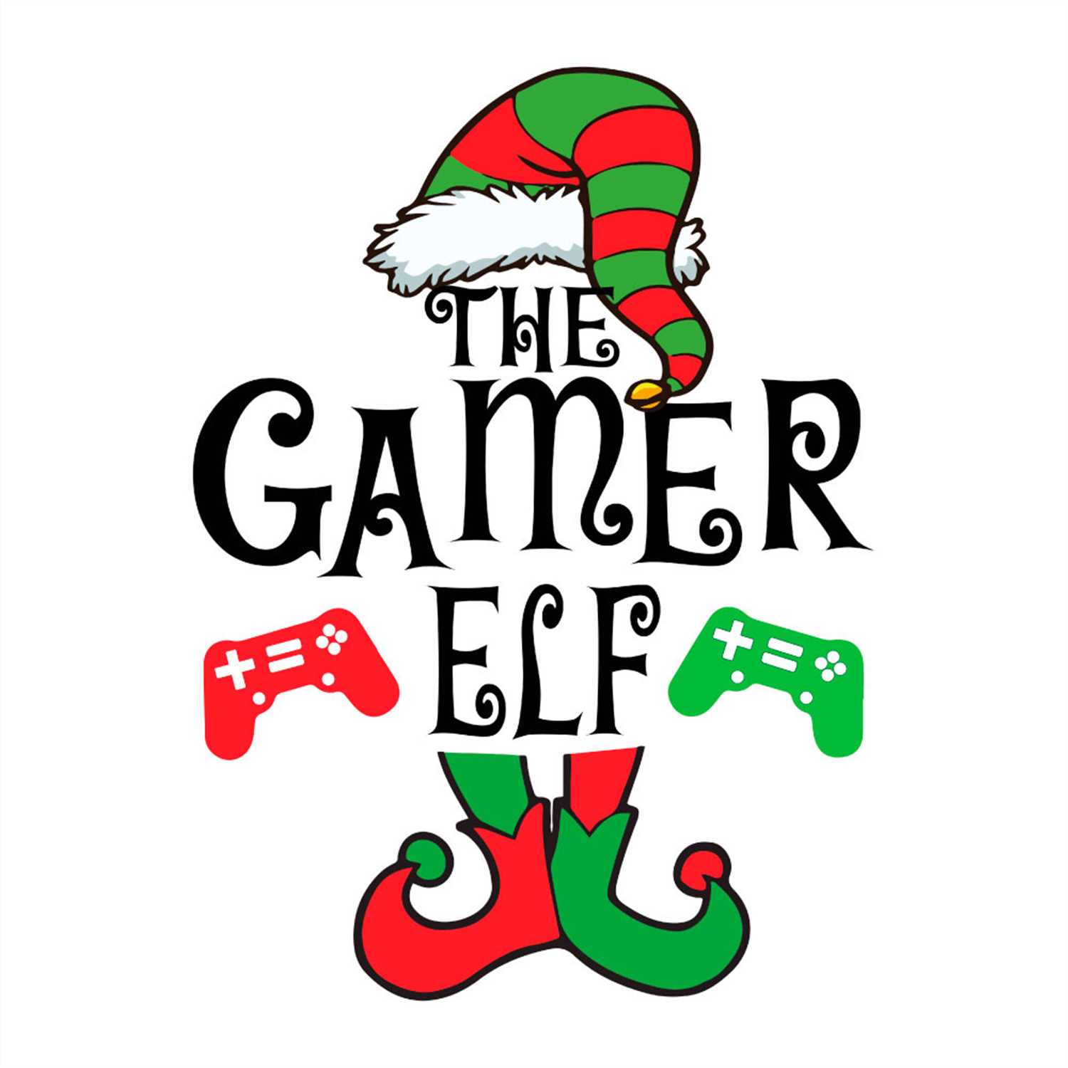 The Gamer ELF Christmas SVG PNG | Inspire Uplift