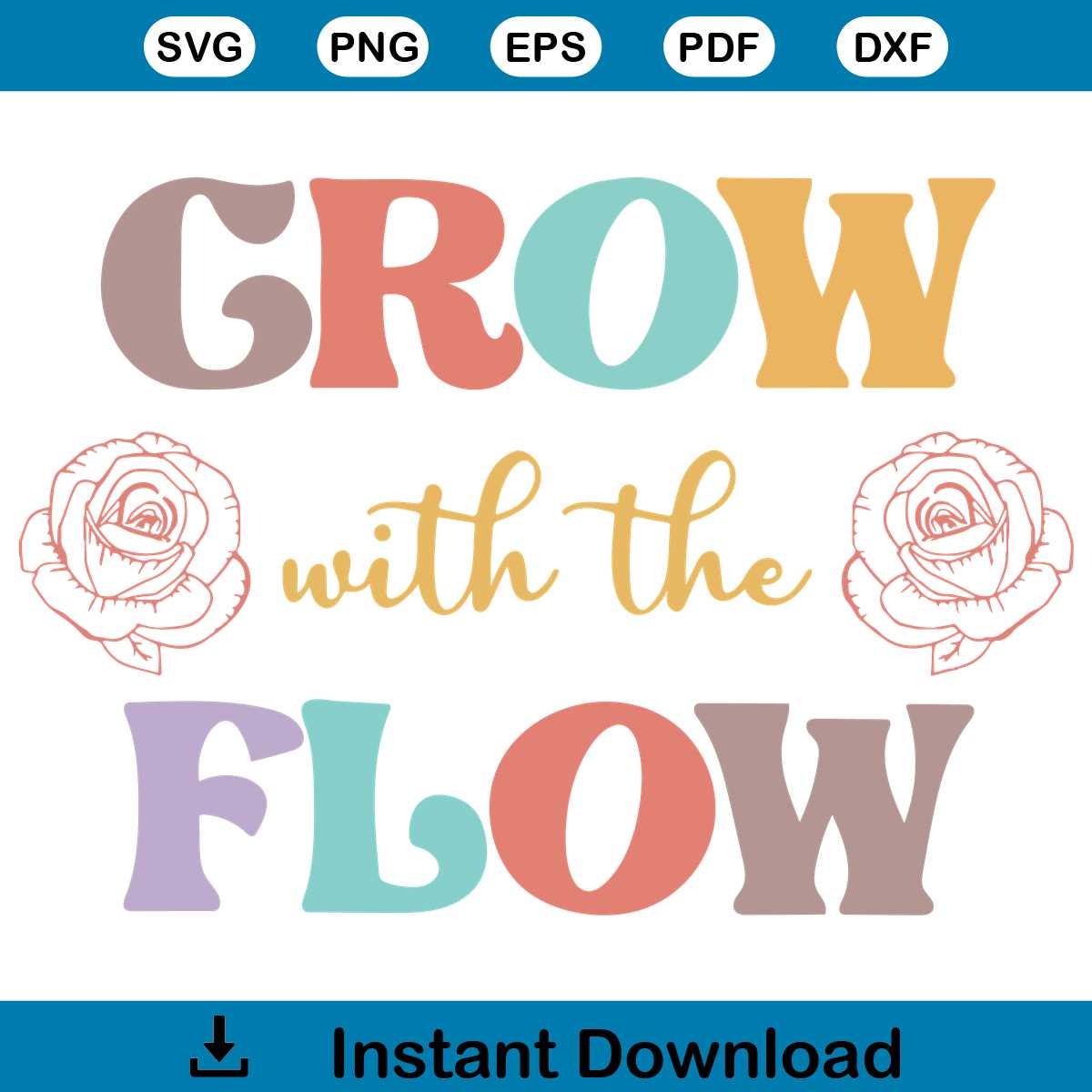 Glow With The Flow SVG Motivational SVG Cricut For Files Des - Inspire ...