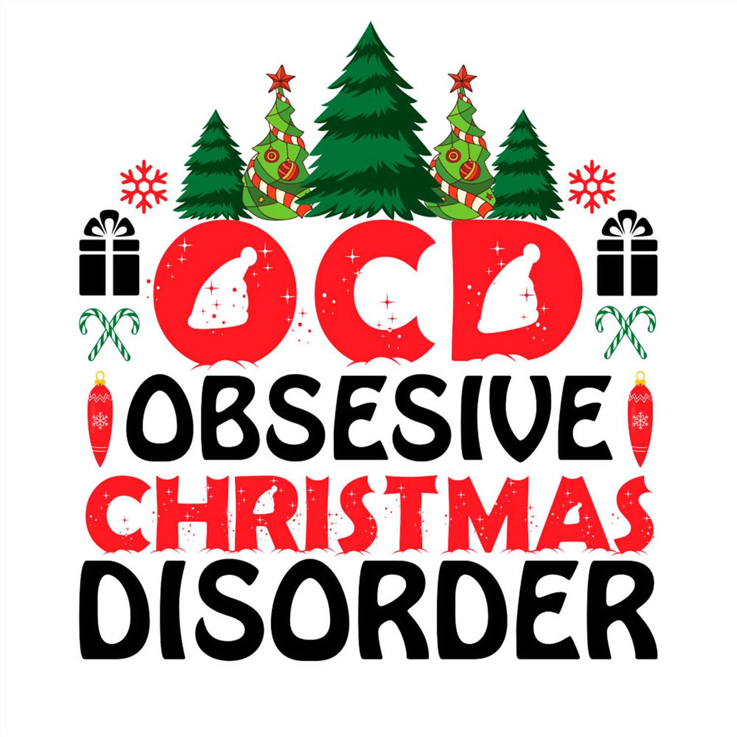 OCD Obsesive Christmas Disorder SVG PNG, Christmas Tree SVG | Inspire ...