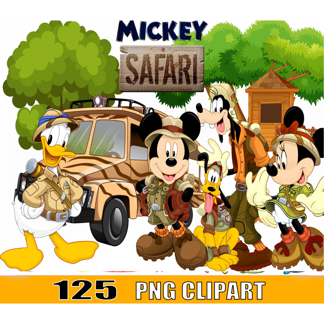 125 Mickey Safari Clipart Png, Mickey And Friends Jungle Ani | Inspire ...