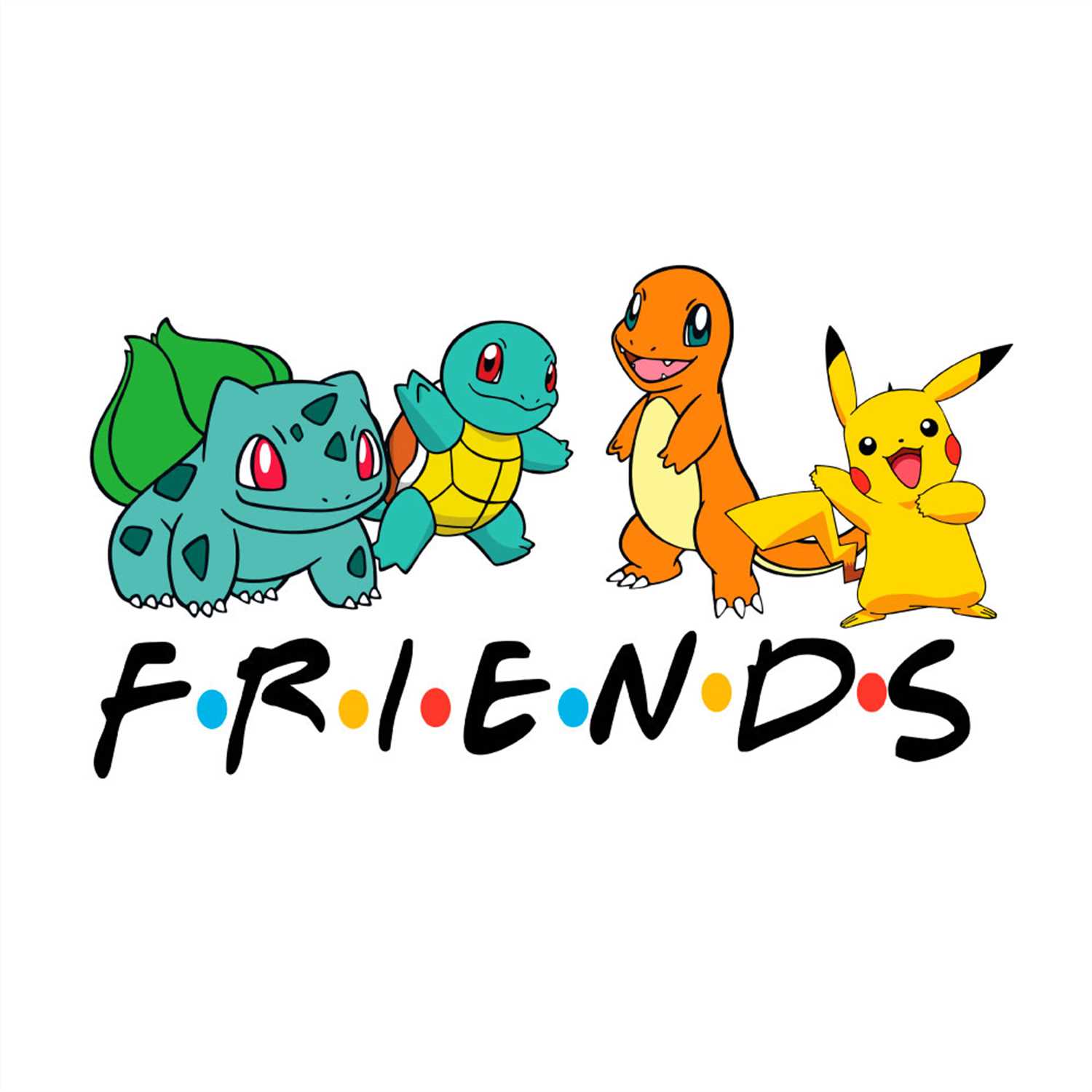Friends Pokemon Squirtle Fushigidane Hitokage Pikachu SVG PN | Inspire ...