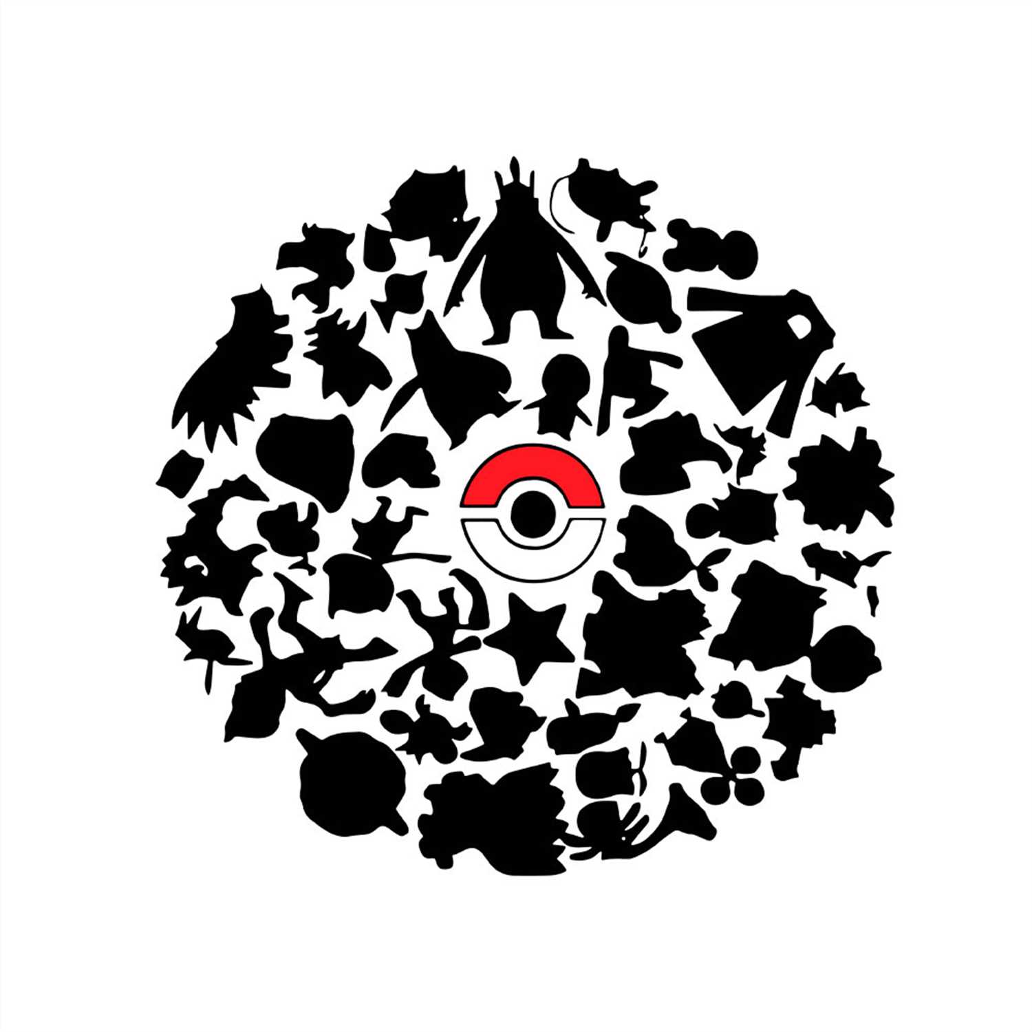 Pokemon Characters Around Pokemon Ball SVG PNG | Inspire Uplift