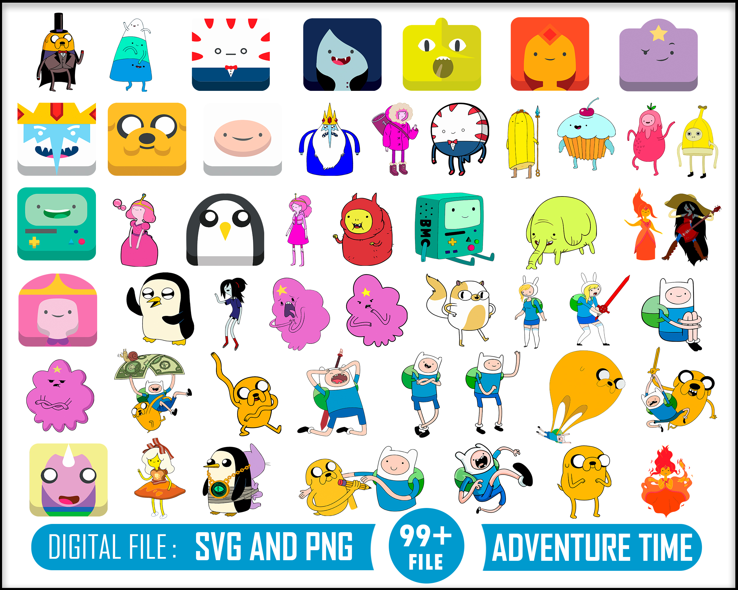 Adventure Time Bundle Svg, Adventure Time Svg, Adventure Tim | Inspire ...