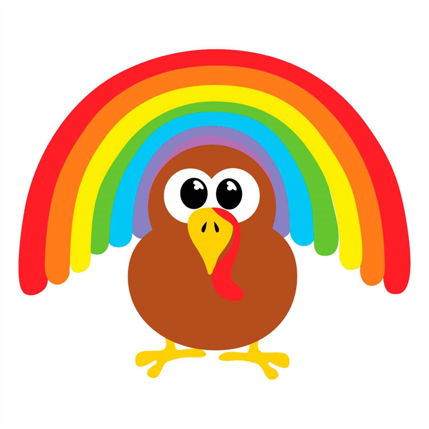 Turkey rainbow SVG PNG, turkey SVG, rainbow SVG, thankful SV | Inspire ...
