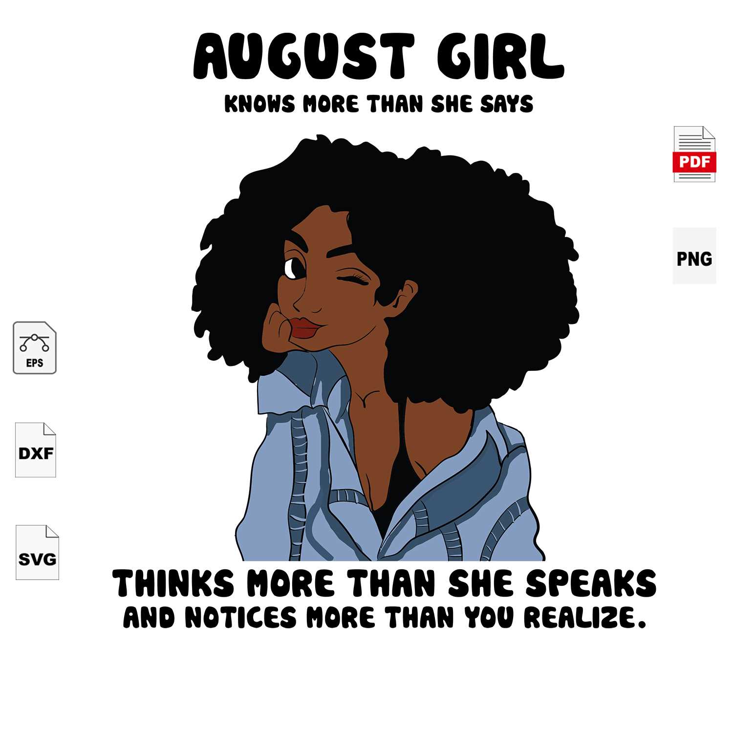 August Girl Knows More Than She Says, August Birthday Svg, B | Inspire ...