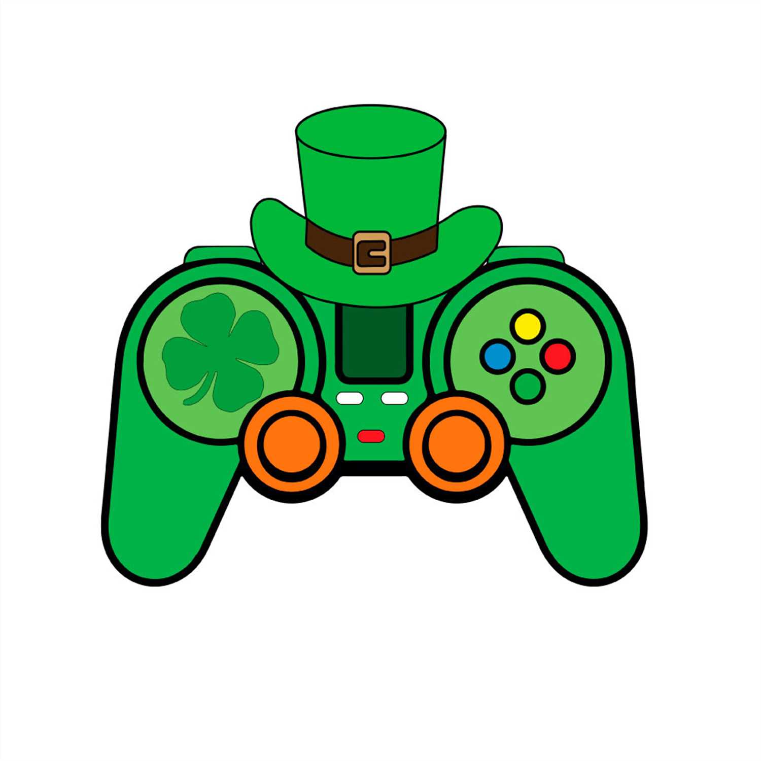 Shamrock Patrick Game Controller Lauprechauns Hat SVG PNG | Inspire Uplift