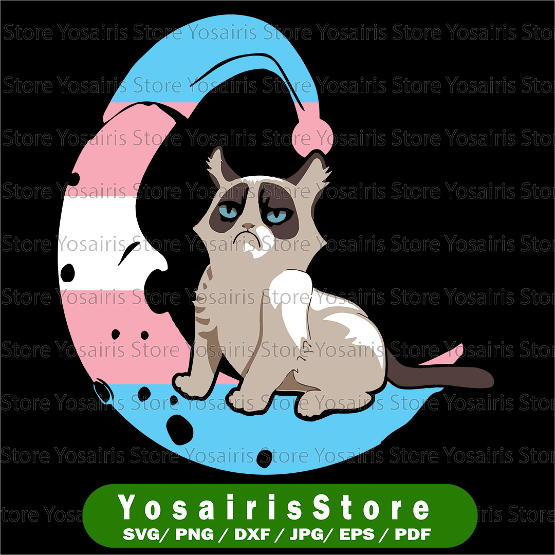 Transgender Moon Space Cat LGBT Png, Transgender Pride Cat L | Inspire ...
