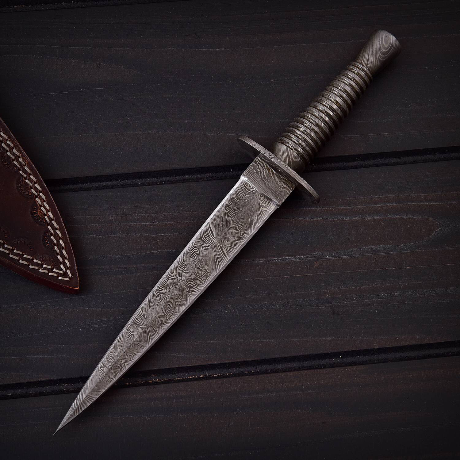 custom handmade full DAMASCUS COMMANDO DAGG hunting knife, t - Inspire ...
