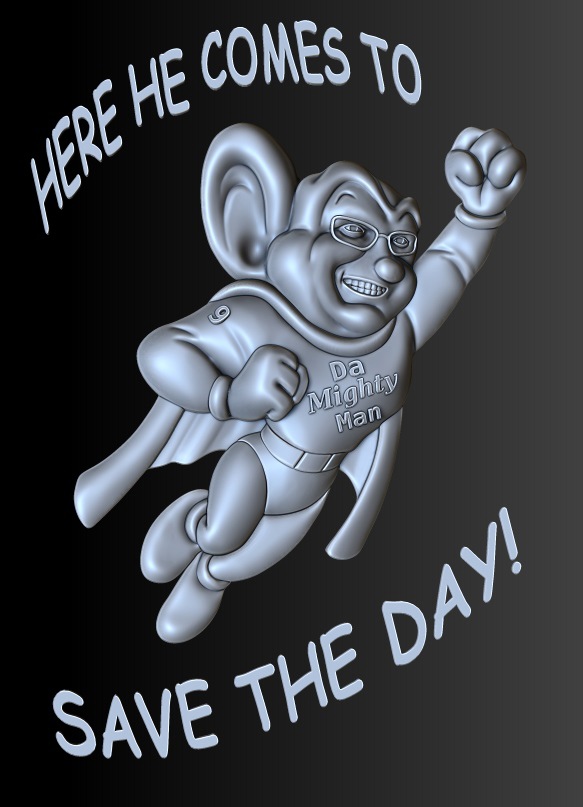 Custom Order 3D Model STL CNC Router file Mouse portrait - Inspire Uplift