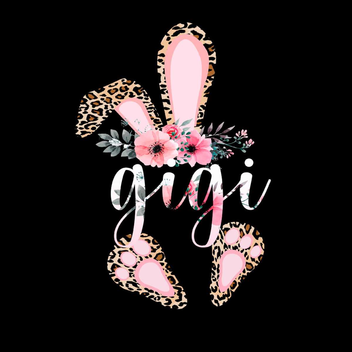 Gigi Bunny Watercolor Flower PNG Sublimation Designs | Inspire Uplift