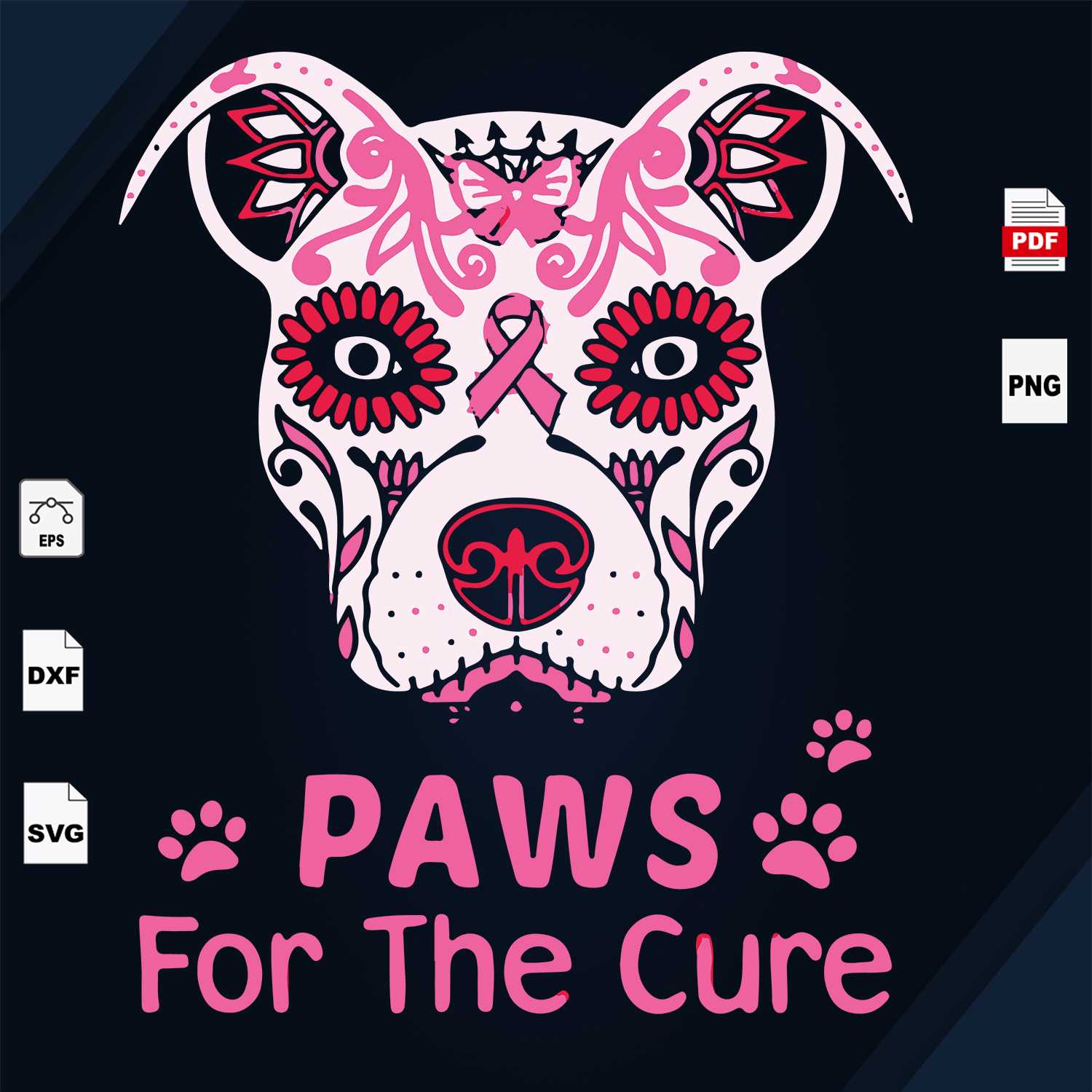 Paws For The Cure, Breast Cancer Gift, Dog Svg, Dog Lover, B | Inspire ...