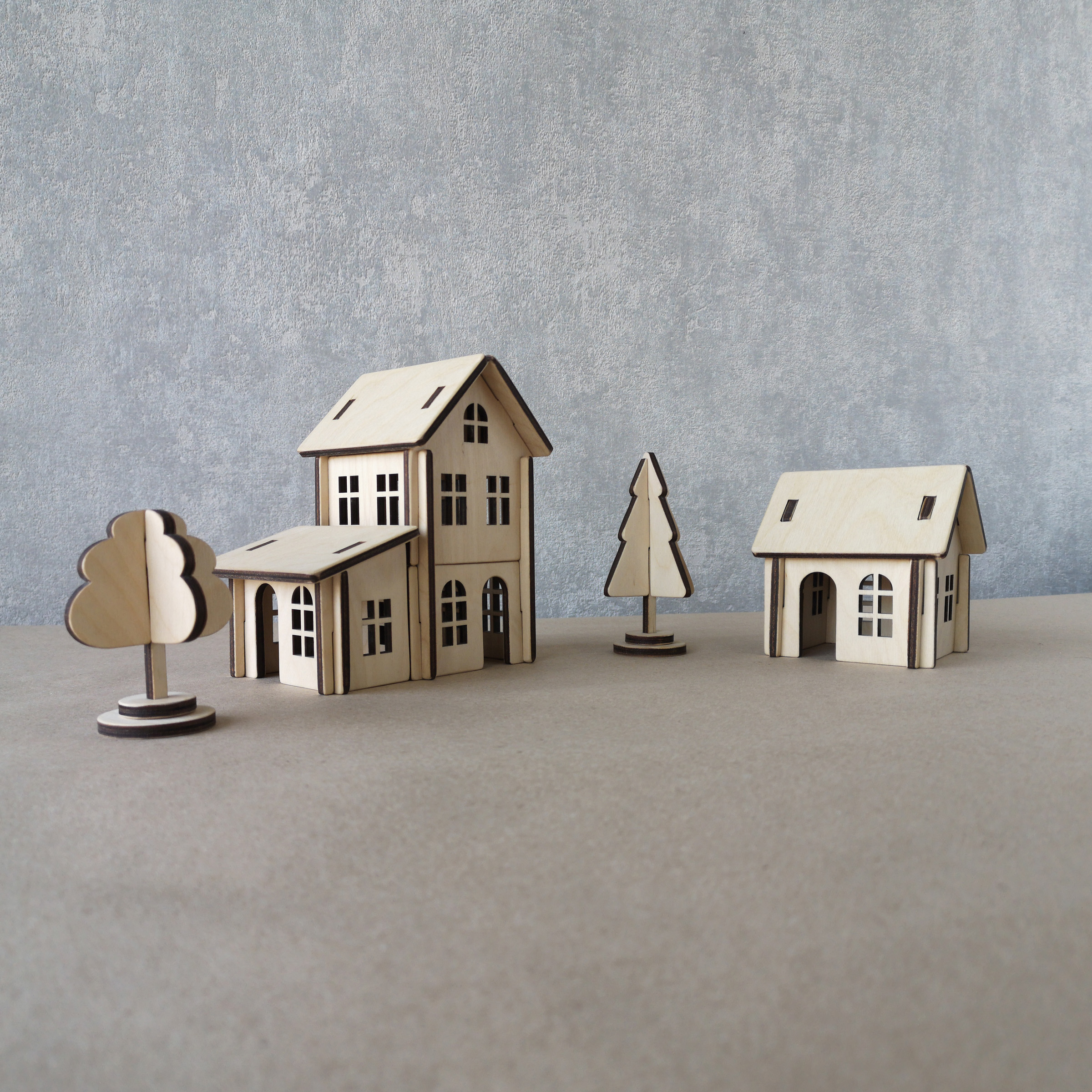 Kaupunki. Wooden town play set. Small set. | Inspire Uplift