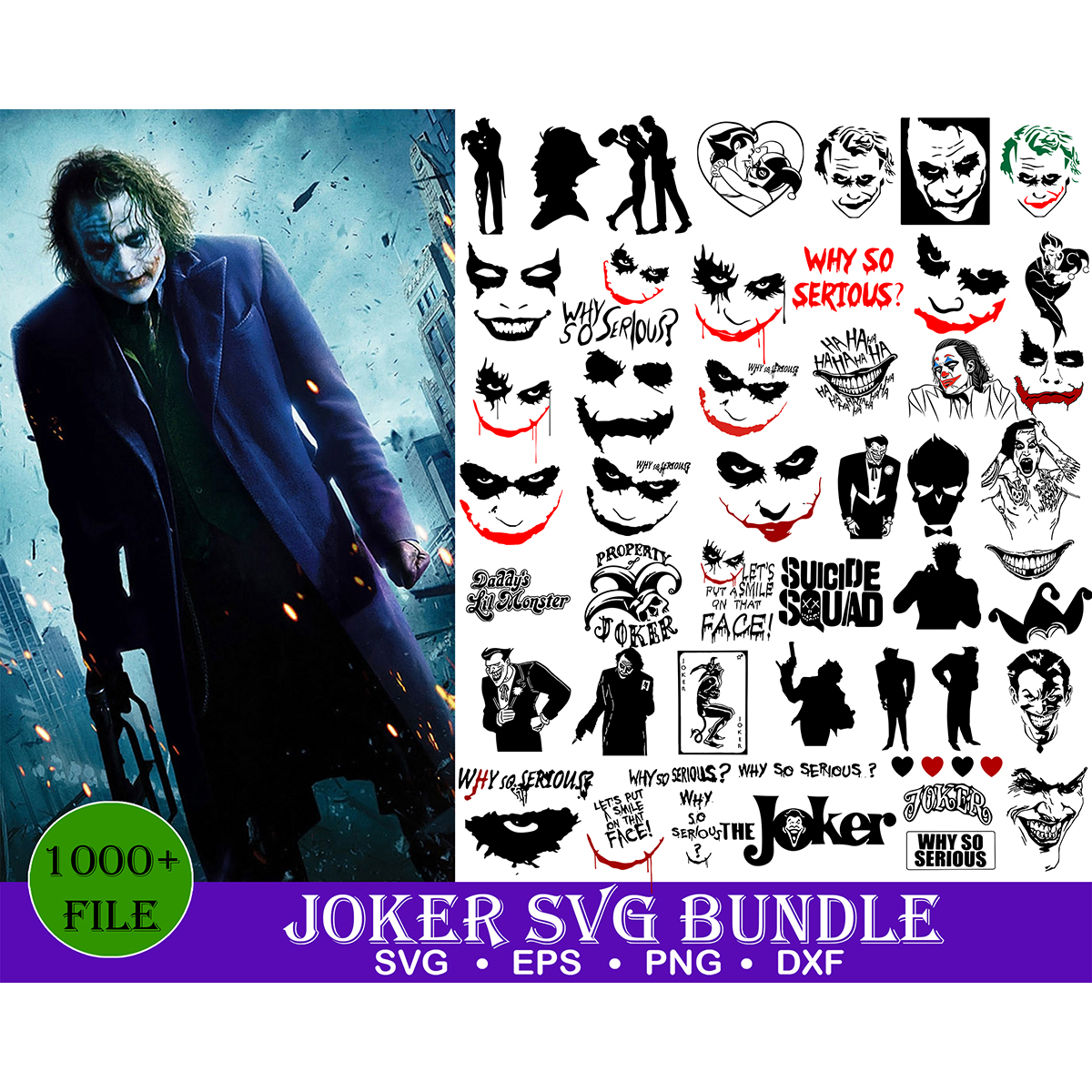 1000 Joker Svg Bundle, Joker printable, Horror movies svg, S - Inspire ...