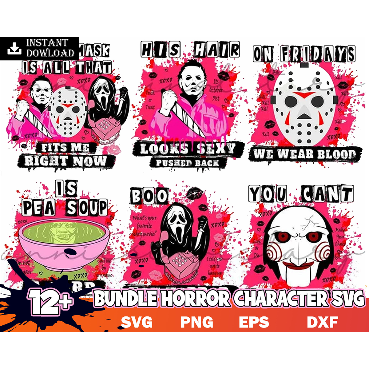12 Horror Character Svg, Horror Friends Svg, Chucky and Fred | Inspire ...