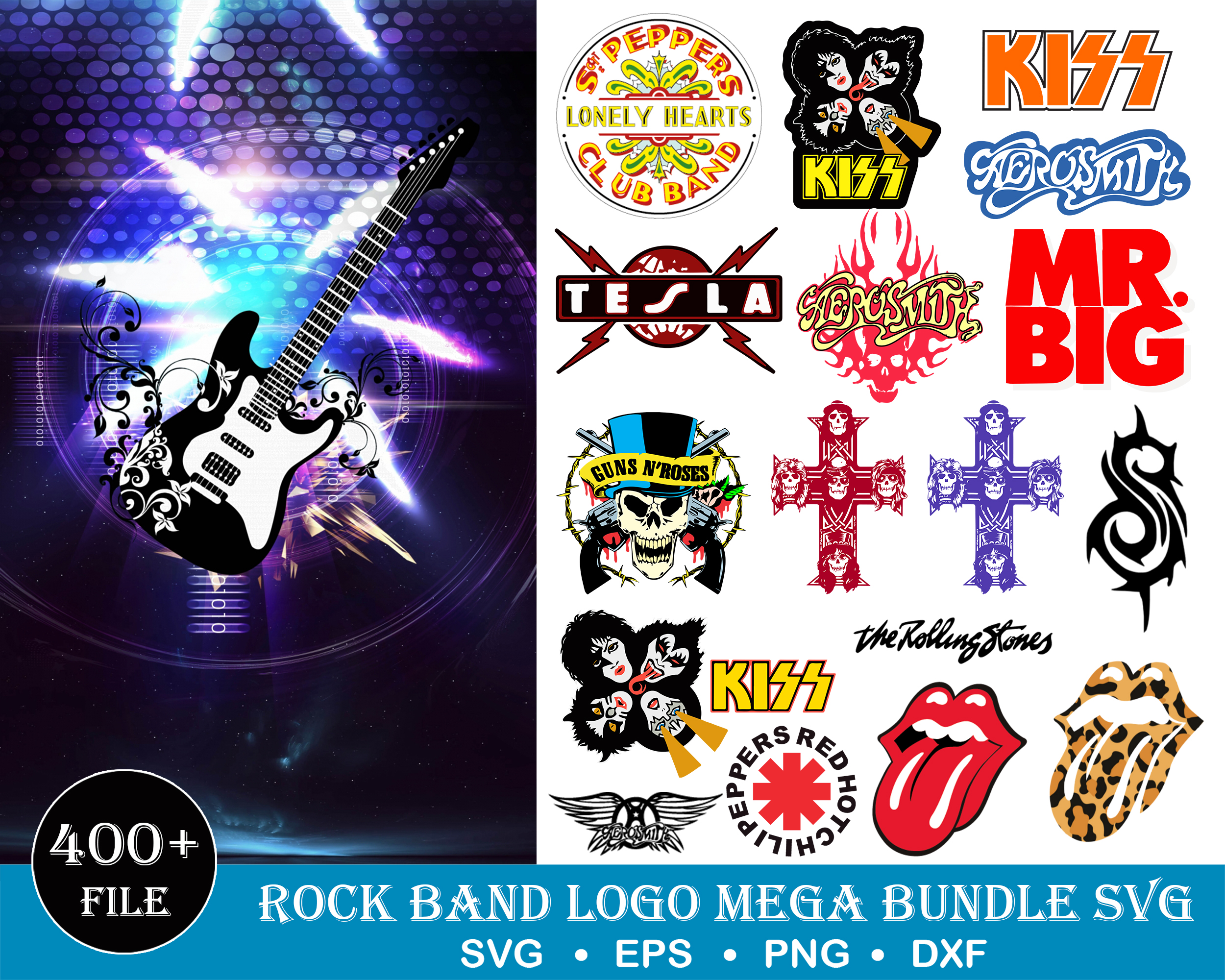 400 Rock Band Logo Bundle Svg, Rock Band Svg, Logo Rock Band | Inspire ...