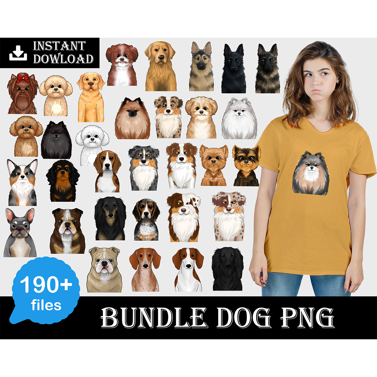 190 Dogs Clipart Pack PNG 300 dpi PNG Transparent Background | Inspire ...