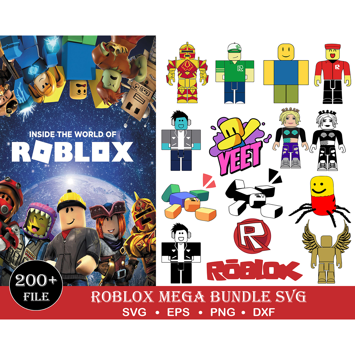 200 Roblox Svg Roblox Clip art svg Roblox Font Roblox Bundle | Inspire ...