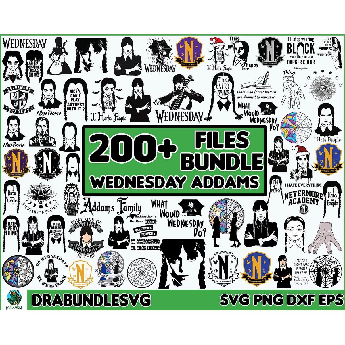 200 Wednesday SVG Bundle, Wednesday Svg, Wednesday addams, T | Inspire ...