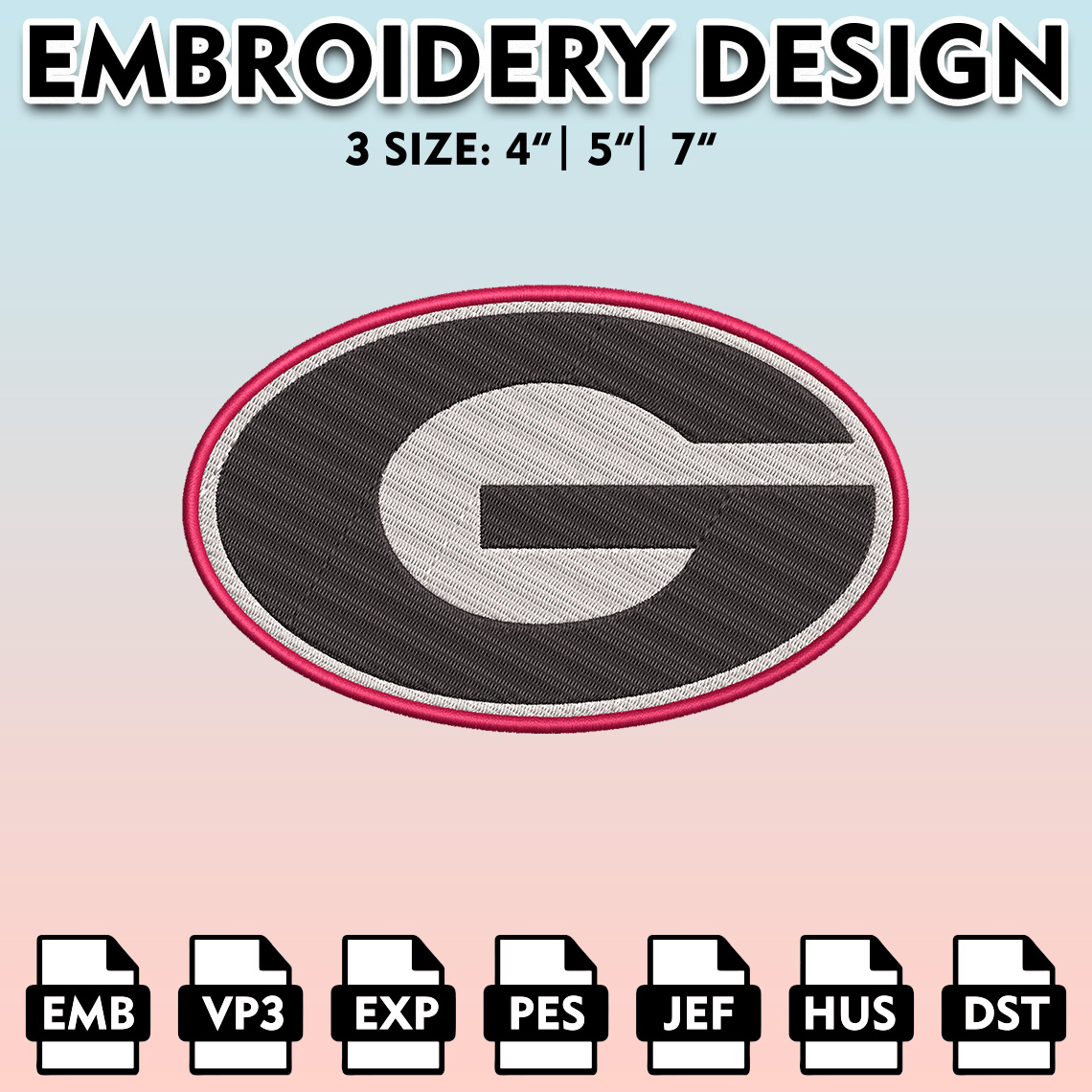 NCAA Logo Embroidery Designs, NCAA Bulldogs, Georgia Bulldog | Inspire ...