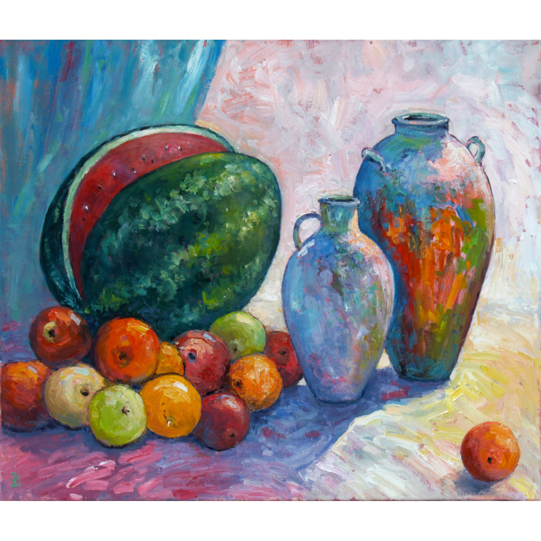 Watermelon Painting Still Life Original Art Impressionist | Inspire Uplift