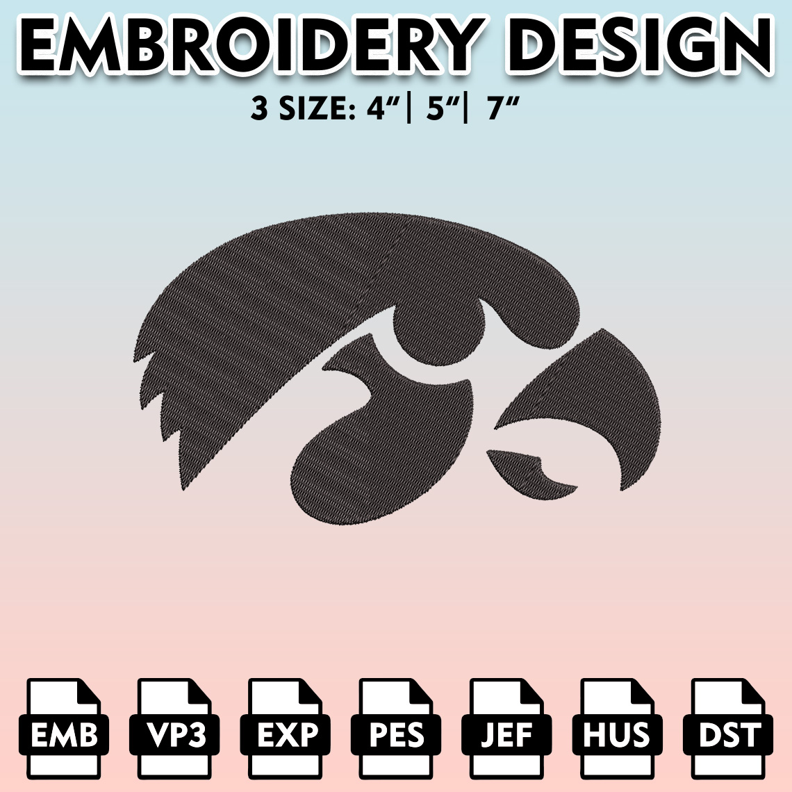 NCAA Logo Embroidery Designs, NCAA Hawkeyes, Lowa Hawkeyes E | Inspire ...